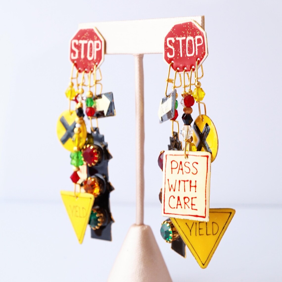 Traffic Signs "signals" Enameled Statement Dangle Earrings by Lunch at ...