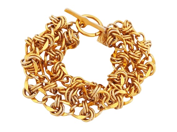 Chunky Three Strand Gold Link Chain Bracelet By Anne … - Gem