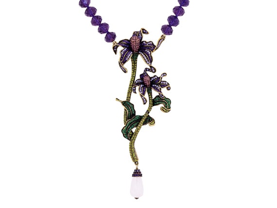 Massive Swarovski Crystal Encrusted Iris Flower Beaded - Etsy