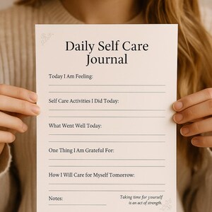 Self Care Journal Printable • Daily Reflection PDF • Mental Health ...