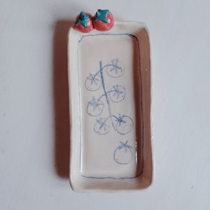 Ceramic Plate With Tomatoes Motiff, Handmade Plate, Ceramic Tray ...