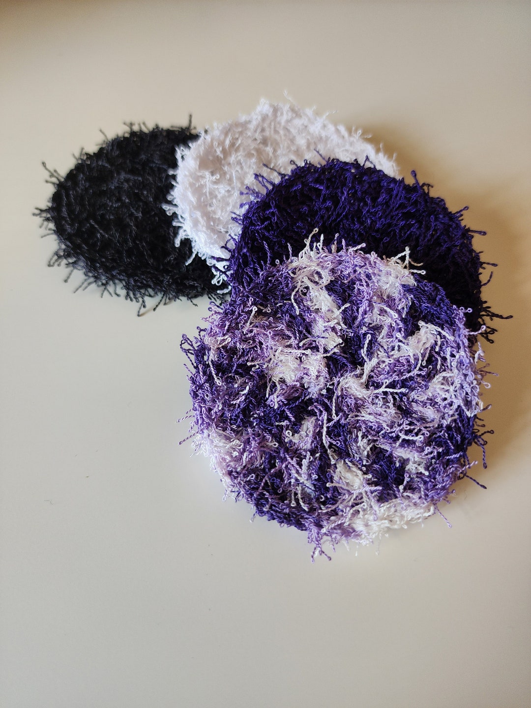 Purple Themed Set of 4 Exfoliating Makeup Scrubbies Crochet Handmade ...