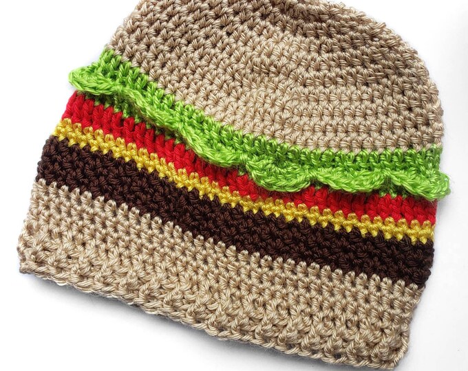 CROCHET PATTERN Cheeseburger Beanie, Infant & Kids Crochet Pattern ...