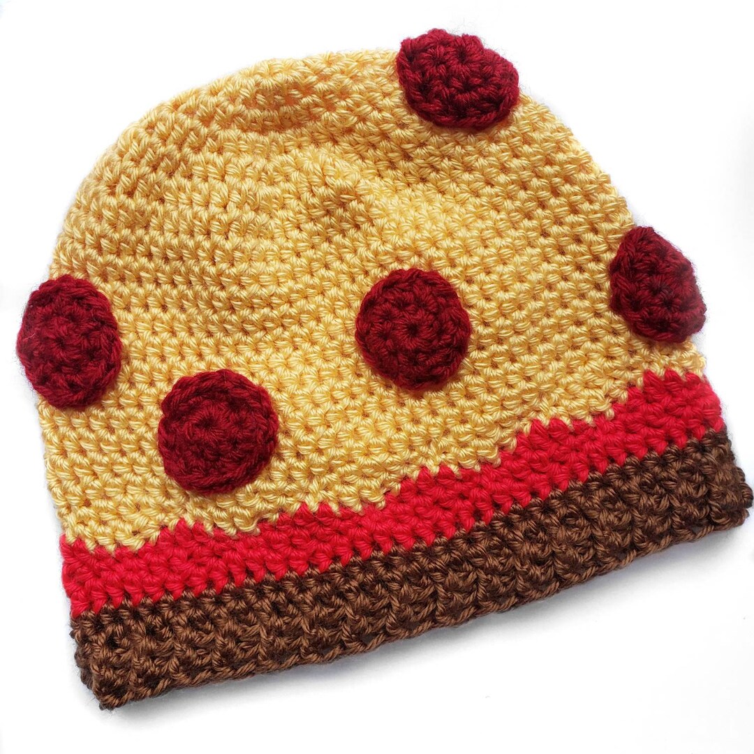 Cheese Pizza Crochet Food Beanie Hat - Multiple Toppings Available! - Etsy
