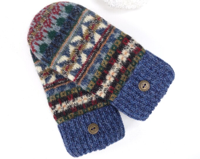 Upcycled SUEDE Palm Wool Sweater Mittens Felted Warm Lined Wool Mittens ...