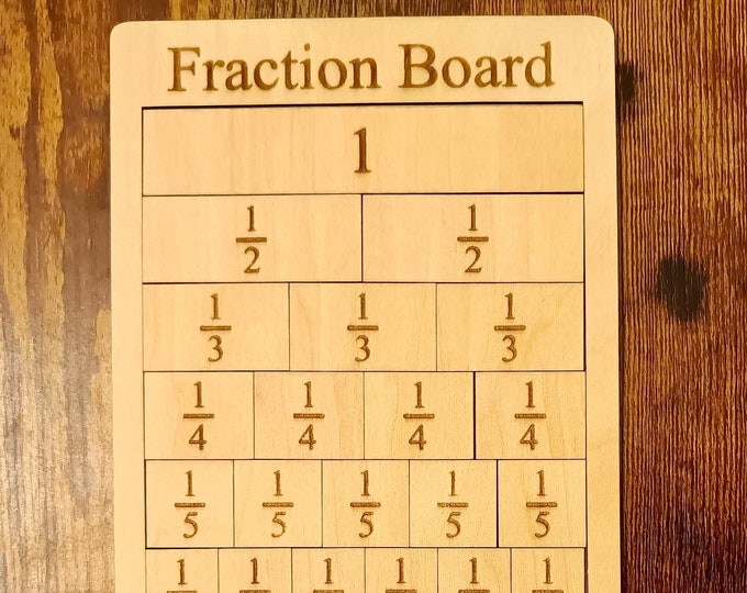 Montessori Fraction Board With 55 Tiles - Educational Math Tool for ...