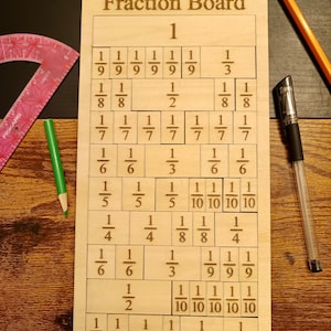 Montessori Fraction Board With 55 Tiles - Educational Math Tool for ...