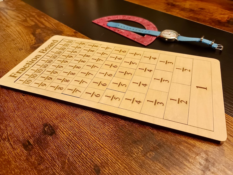 Montessori Fraction Board With 55 Tiles - Educational Math Tool for ...