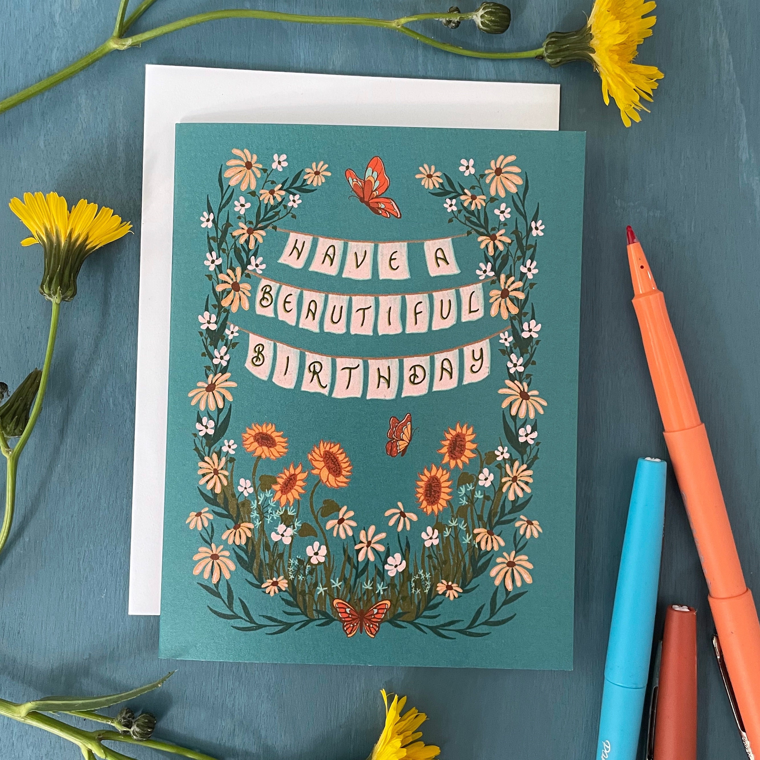 Cottagecore Wildflower Birthday Card Happy Birthday Nature - Etsy