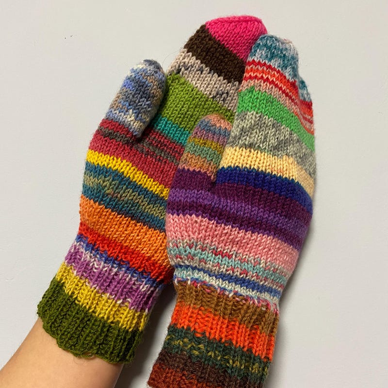 Knitted Mittens - Etsy
