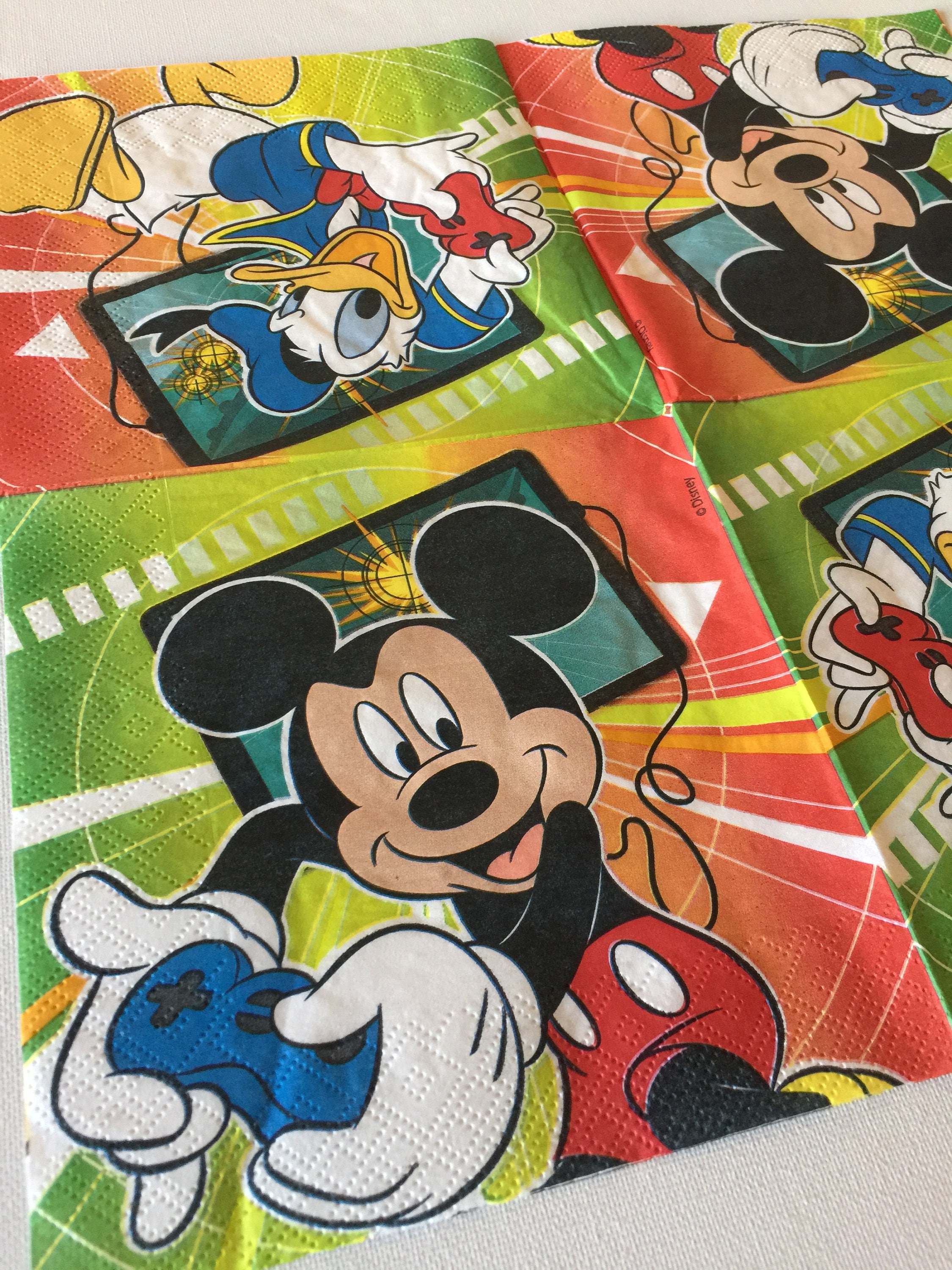 Paper Napkins for Decoupage Mickey Mouse Donald Duck Set 4 Children ...