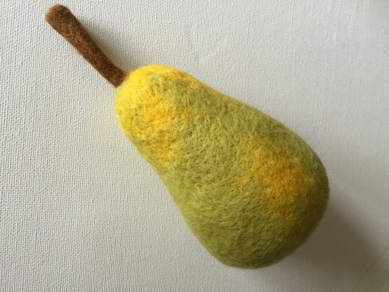 Pear Needle Felted Fruit Education Toy Play Food Waldorf Wool Handmade ...
