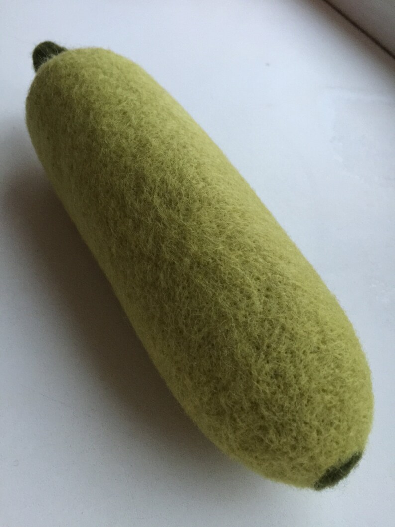 Zucchini Needle Felted Vegetable Kitchen Decor Play Food Waldorf Wool ...