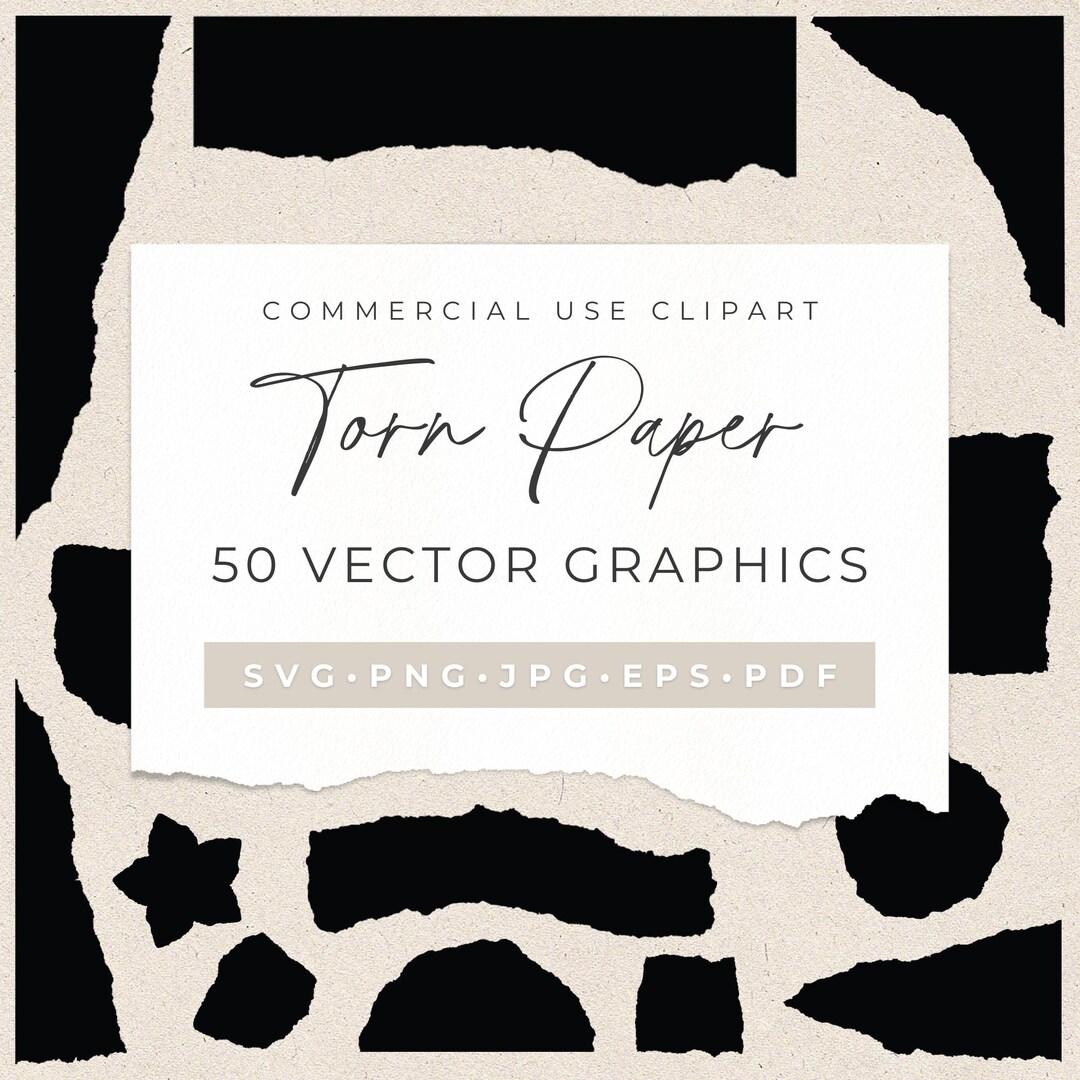 50 Torn Paper Vector Clipart • Svg • Png • Jpg • Eps • Pdf • Ripped ...