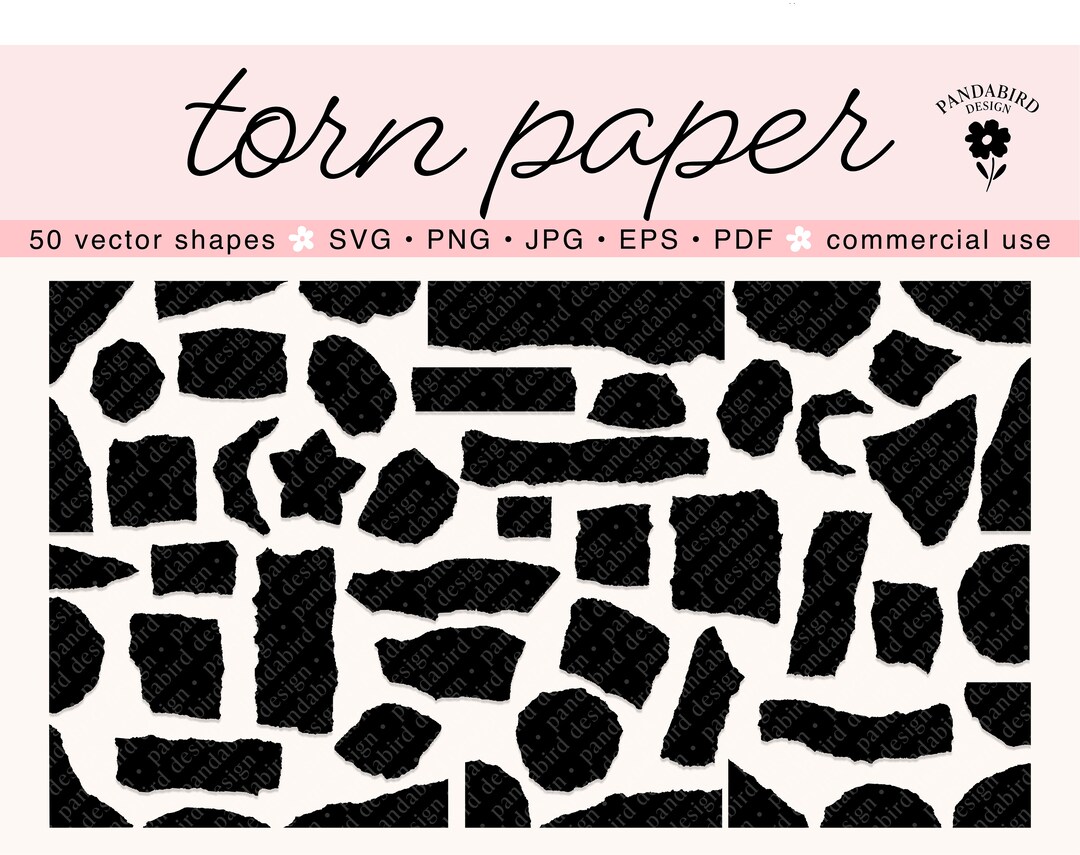 Ripped Paper Vector Clipart • Svg • Png • Jpg • Eps • Pdf • Torn Paper ...