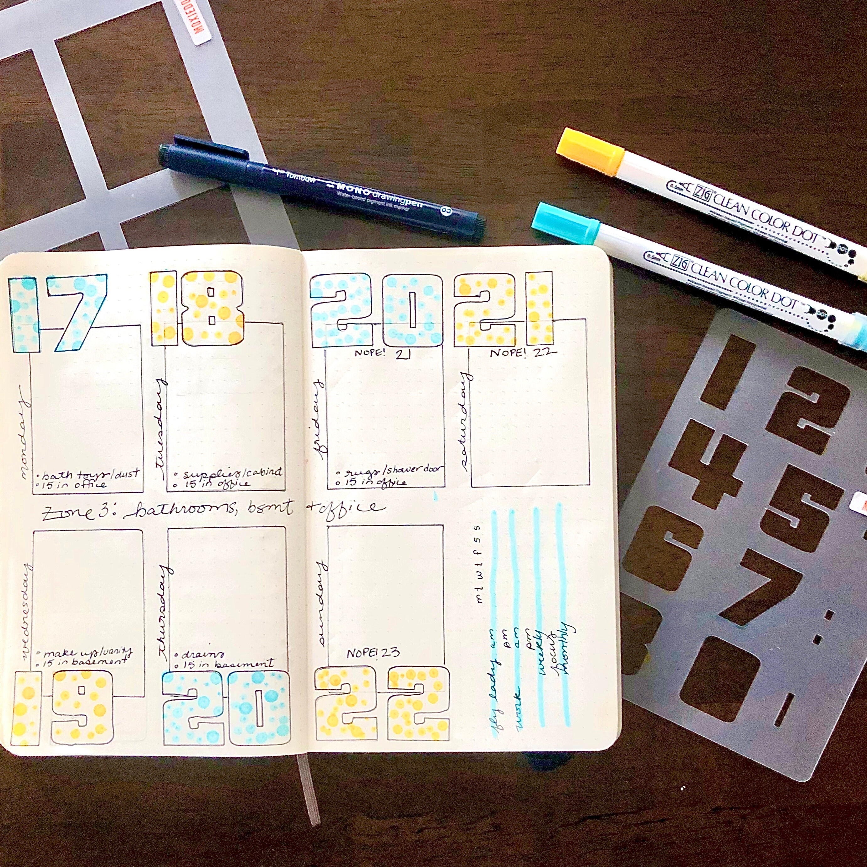 Numbers bullet journaling stencil includes boxy numbers that | Etsy