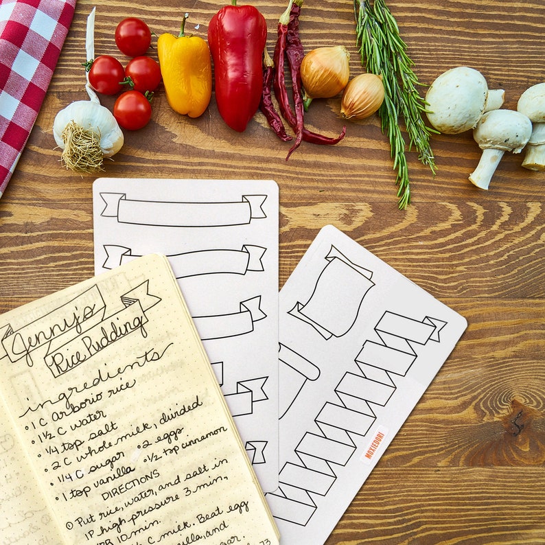 Banners Scrolls and Flags Bullet Journaling Tracing Card - Etsy