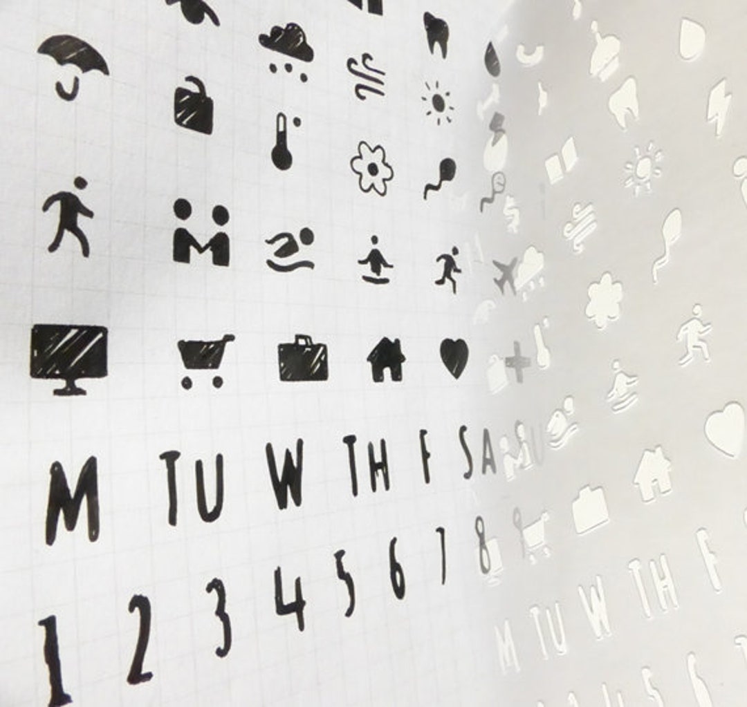 Calendar Icons Bullet Journaling Stencil Makes at a Glance - Etsy UK