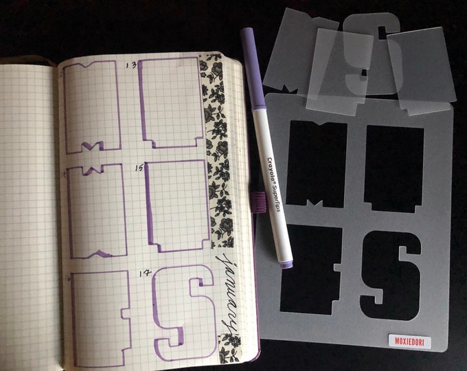 Cursive Days of the Week Bullet Journaling Stencil Quickly Adds ...