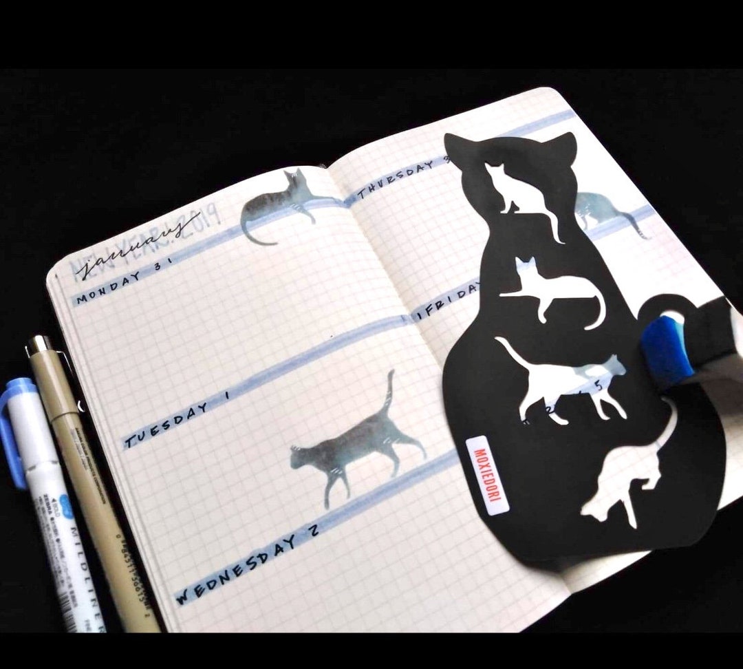 Cat Lover Bullet Journaling Stencil is the Perfect Kitty Themed Bujo ...