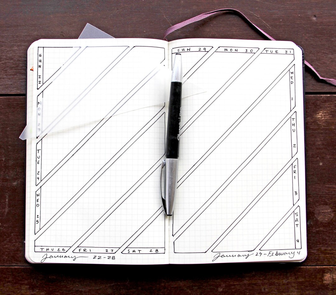 Diagonal Bullet Journaling Stencil Makes Fun Chevron, Triangle and ...