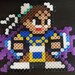 Chun Li Street Fighter Perler Bead 8bit 32 Bit Blue White Flames ...