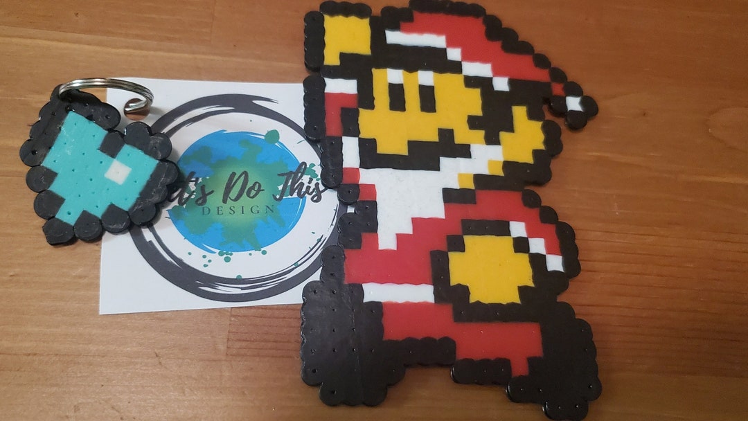 Mario Perler Bead Handmade Racoon or Santa Clause 8 Bit Game ...