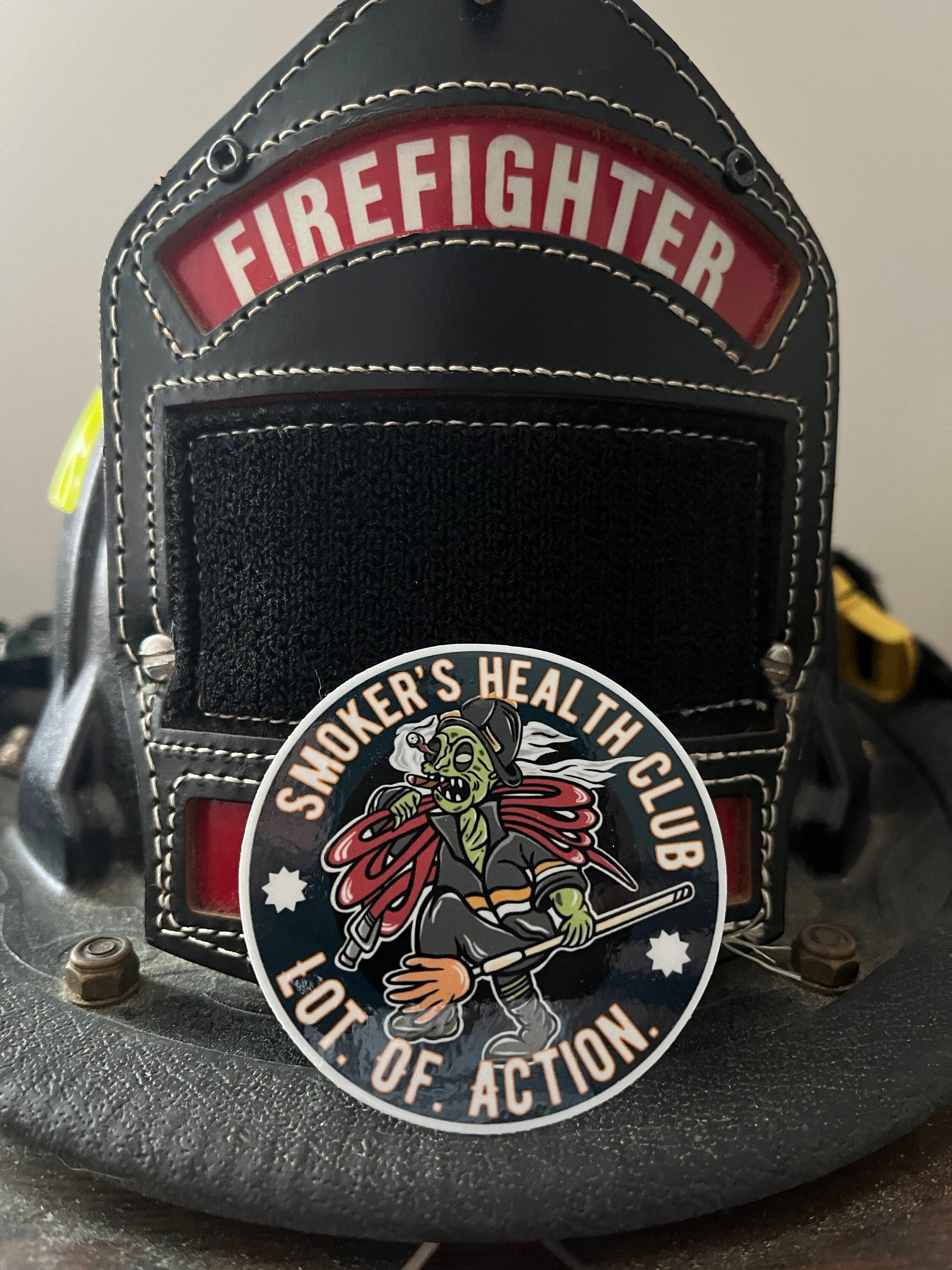 Smoker’s Health Club - Two Firefighter Helmet Sticker - 2.5 Inch Vinyl ...