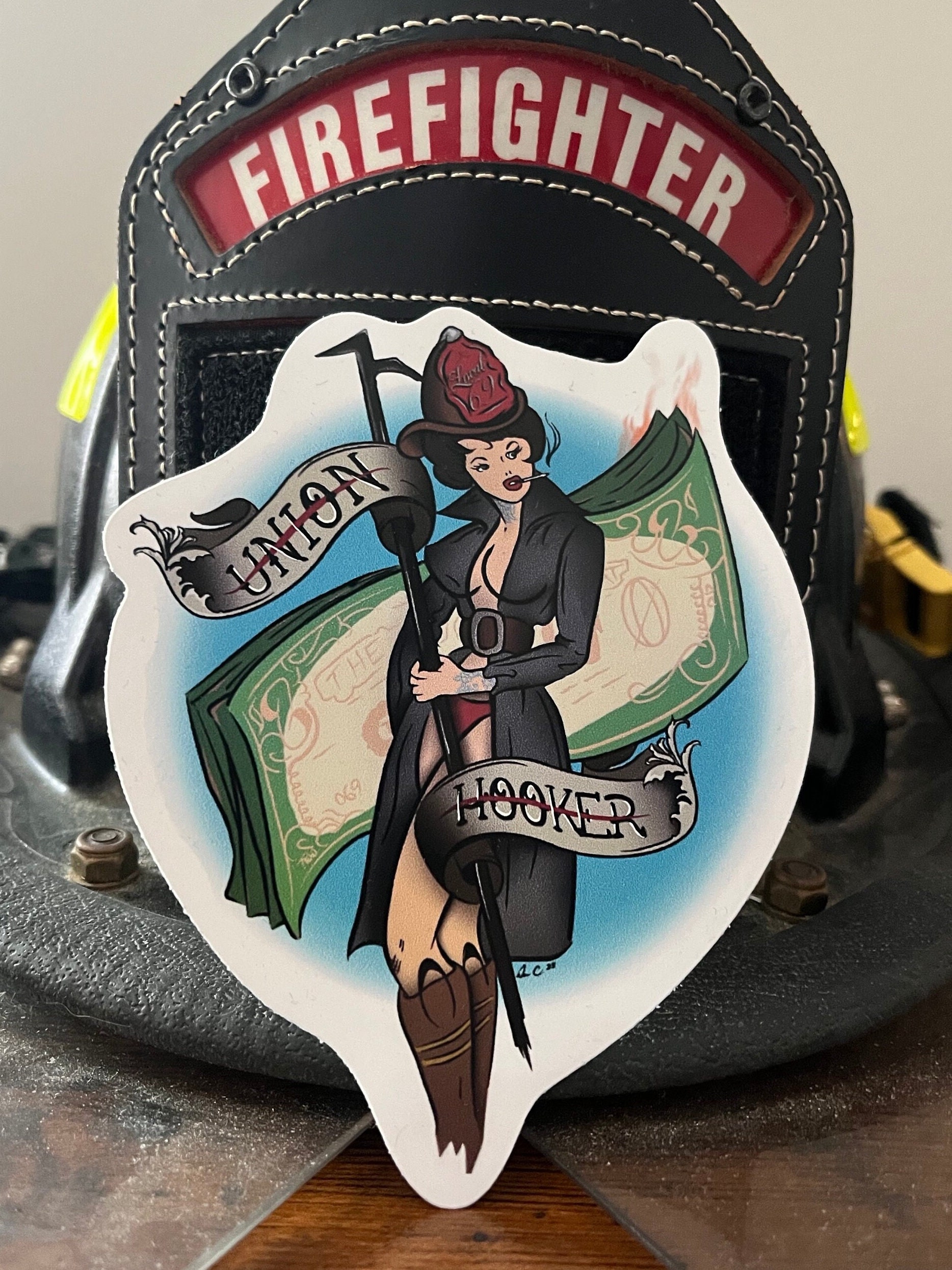 Firefighter Pin-up Sticker - Truck Company - Firefighting - 5 Inch ...