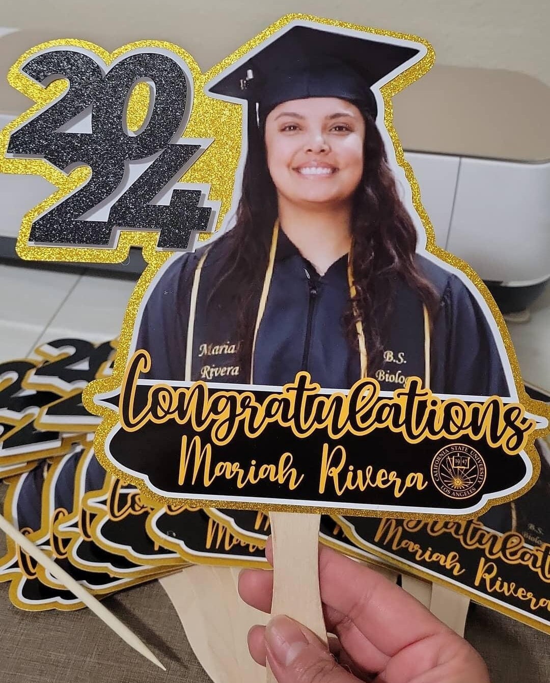 Custom Graduation Big Head Photo Fans - Personalized Fans - Graduation ...