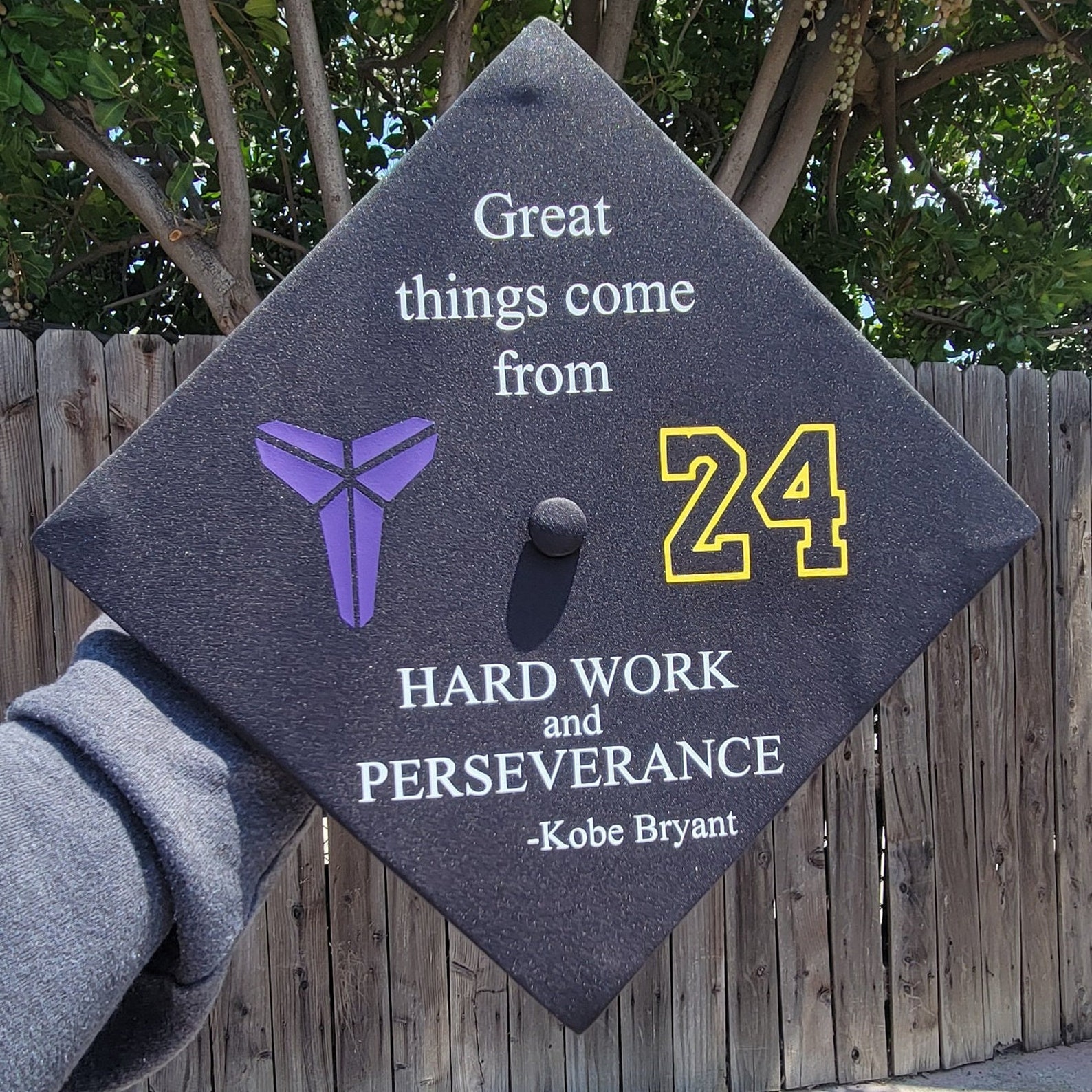 Kobe Bryant Graduation Cap Topper, Printed Grad Cap - Etsy