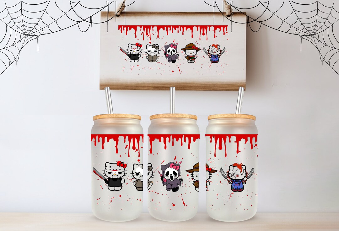 Hello Kitty Horror Villain Cup Hello Kitty Glass Can Hello - Etsy