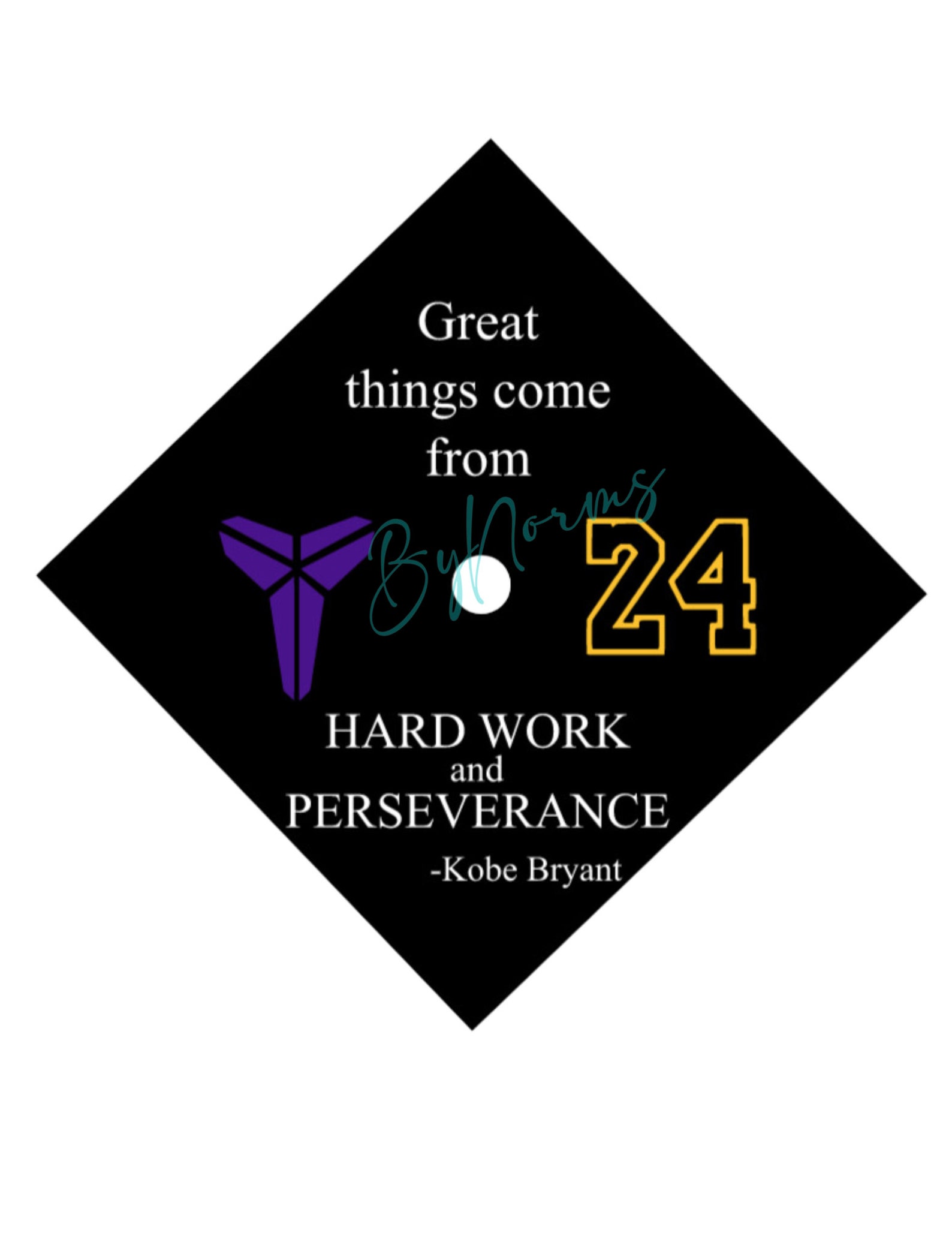 Kobe Bryan Graduation Cap TOPPER, Kobe Grad Topper, 24 Grad Topper ...