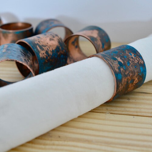 4 Solid Copper Napkin Rings S Shaped Handcrafted Metalwork | Etsy