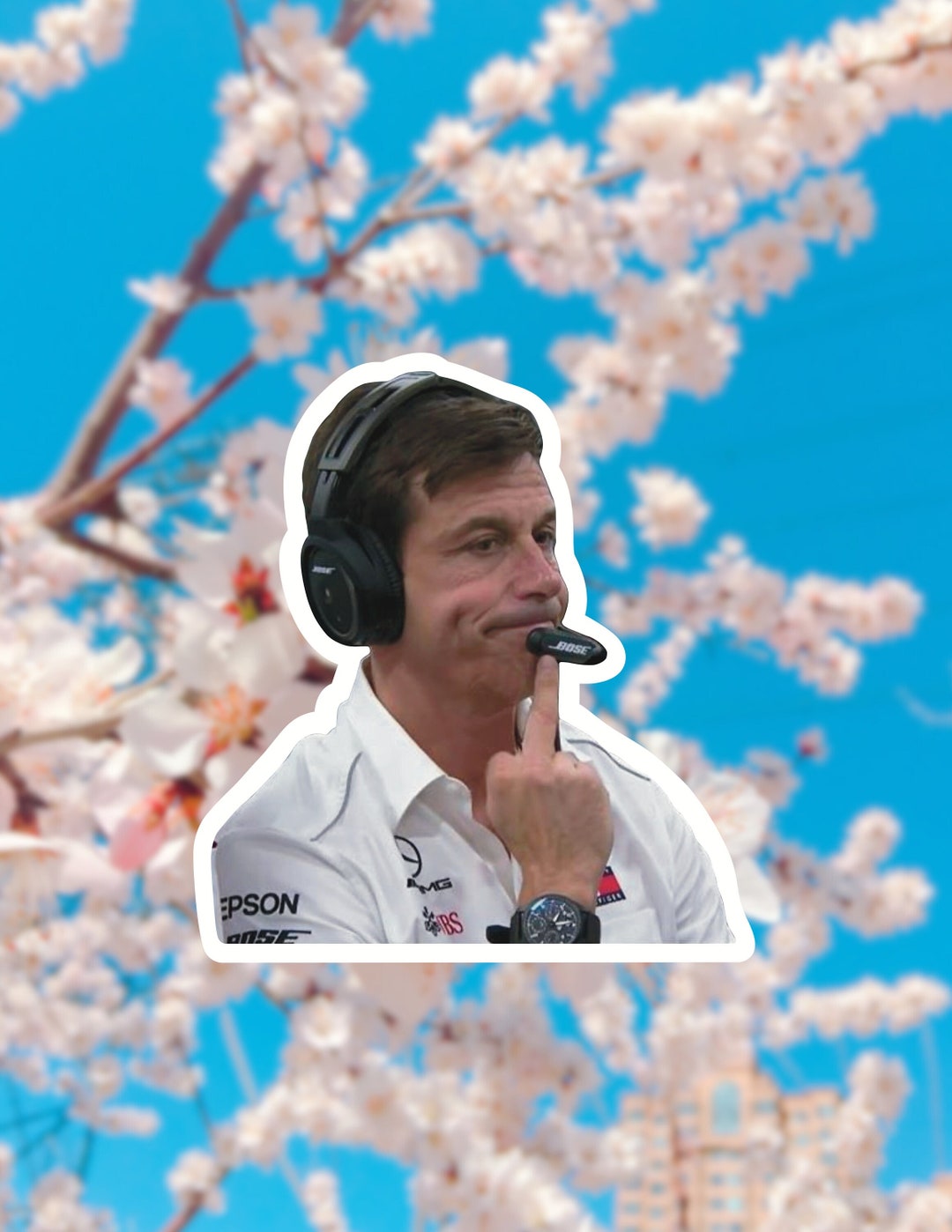 Toto Wolff Finger Die-cut Sticker Glossy Vinyl Die Cut Stickers ...
