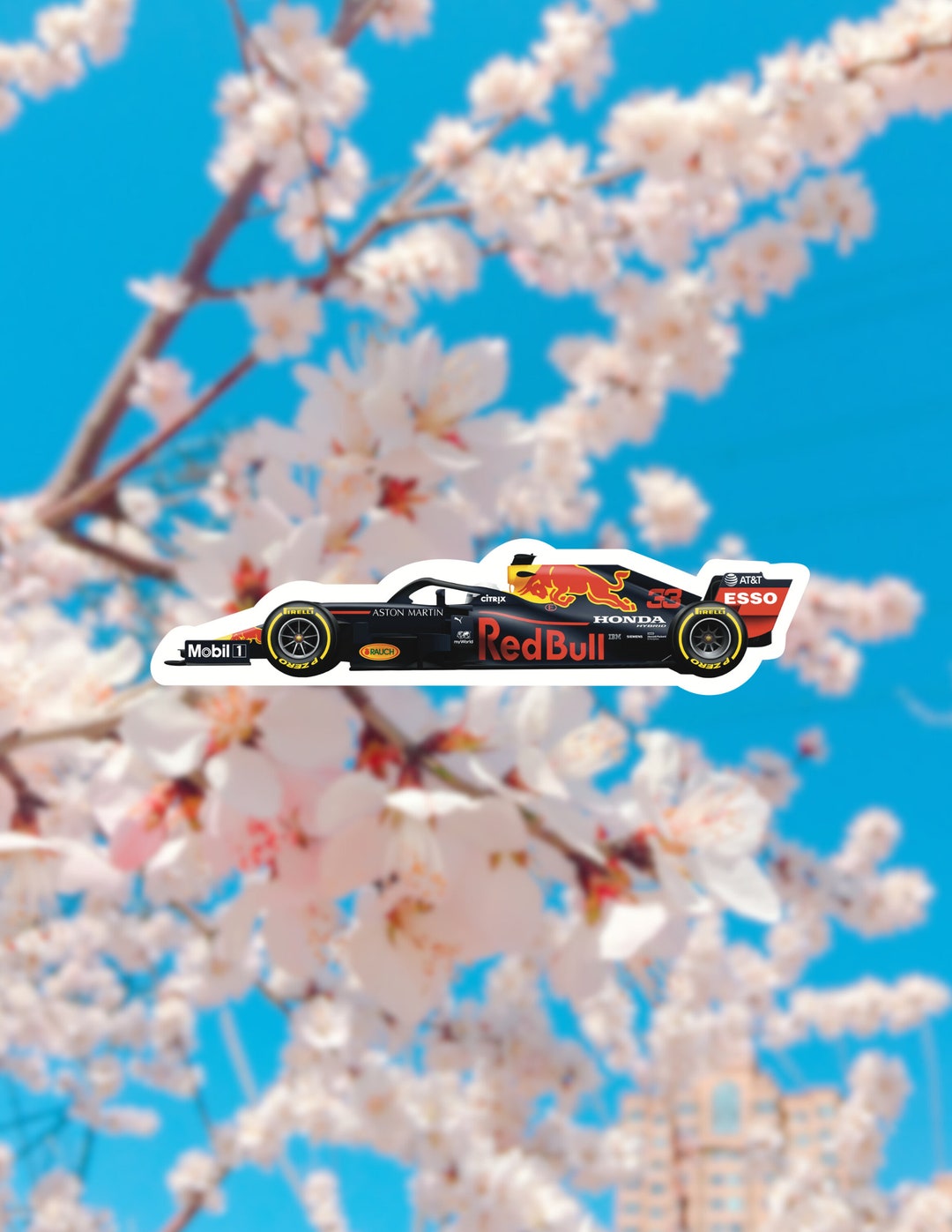 Red Bull F1 Die-cut Sticker | Matte Vinyl Die Cut Stickers | Red Bull ...