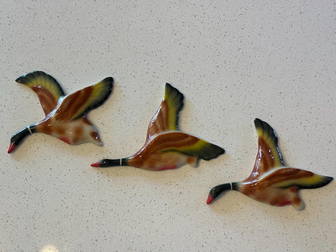 Ceramic Flying Wall Ducks, Great Retro Decoration, Wall Hanging ...
