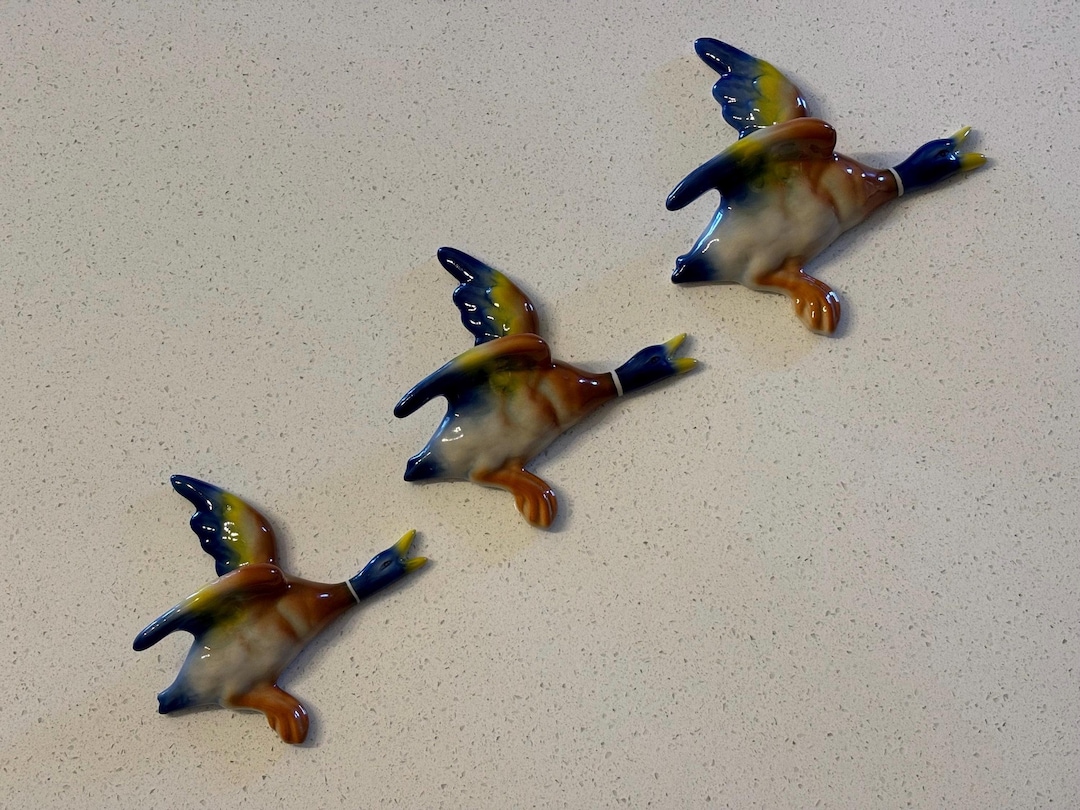 Ceramic Flying Wall Ducks . Bright and Glossy - Etsy Australia