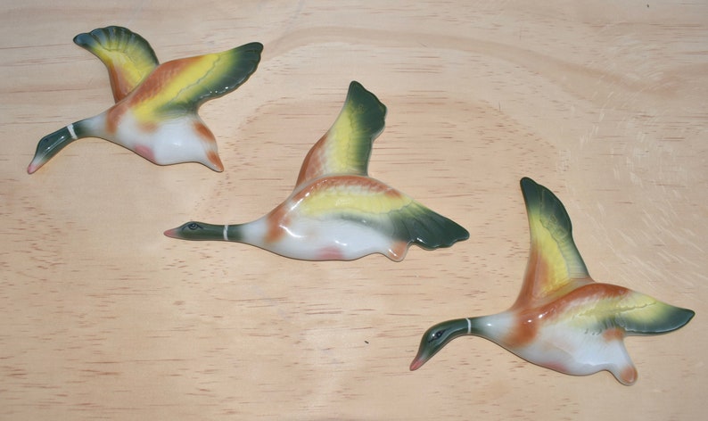 Ceramic Flying Wall Ducks, Great Retro Decoration, Wall Hanging ...