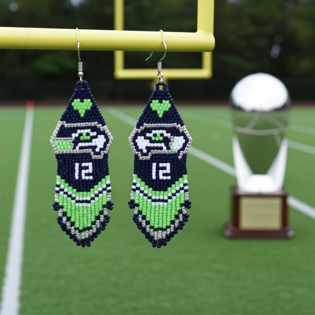 READY TO SHIP: Seattle Seahawks Earrings - Football Jewelry Gift for ...