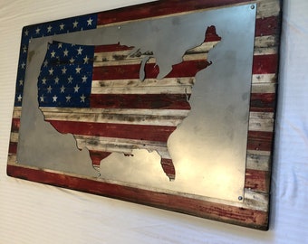 Rustic metal flag | Etsy