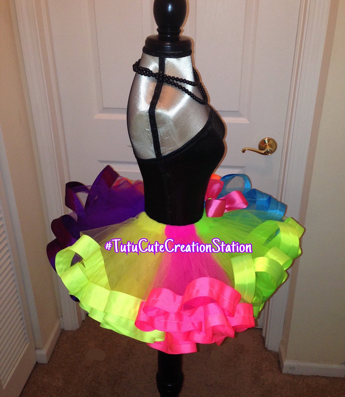 Tutu de neón tutú de neón multicolor tutú de cumpleaños | Etsy