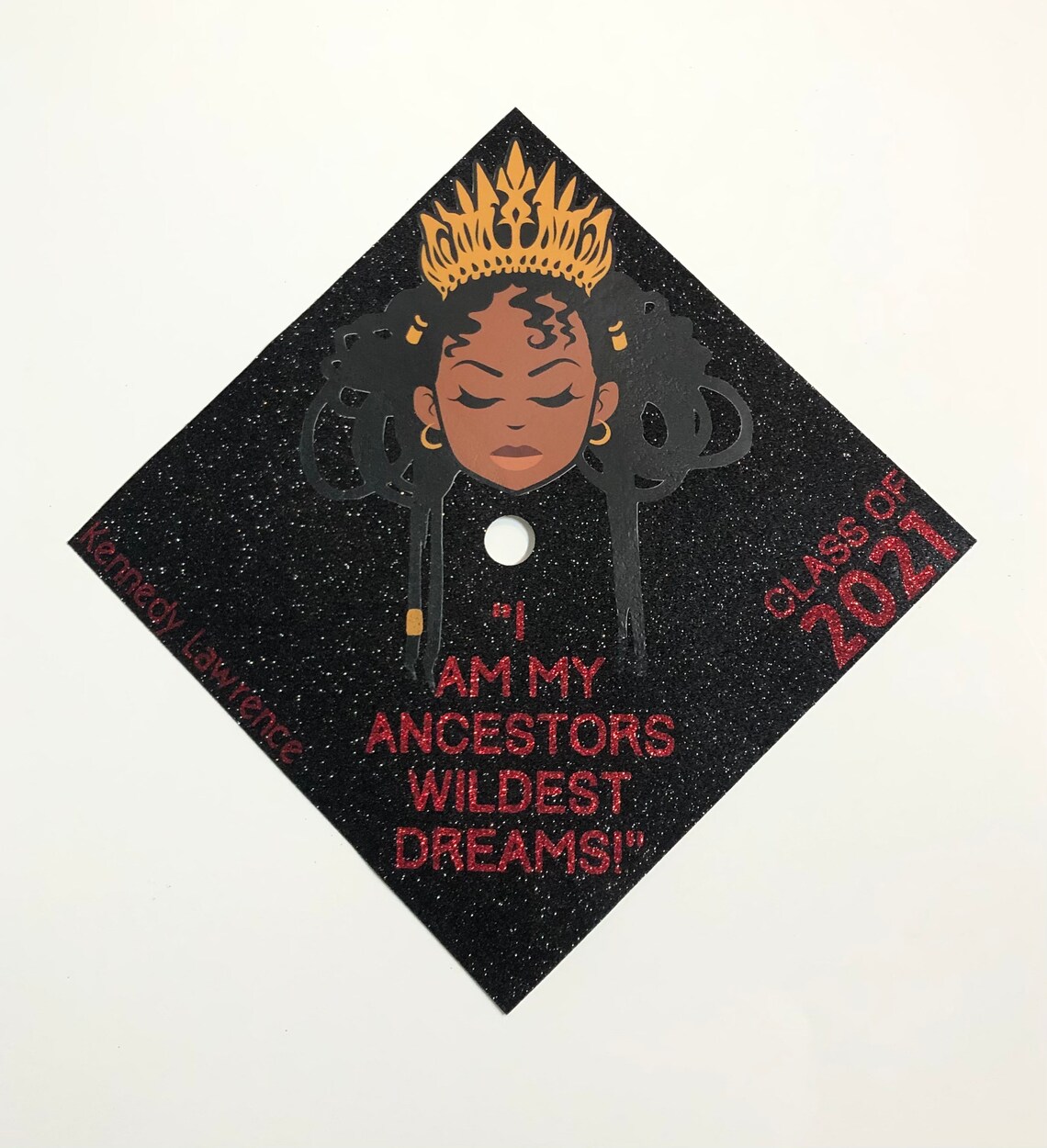 Custom grad cap topper black girl graduate grad cap custom | Etsy
