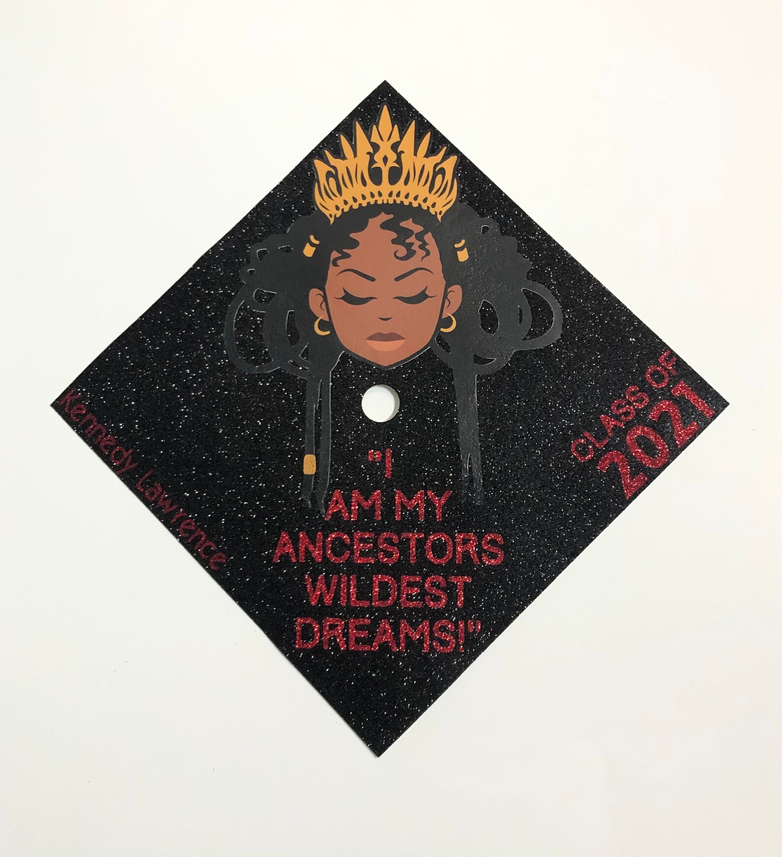 Custom Grad Cap Topper, Black Girl Graduate, Grad Cap, Custom ...