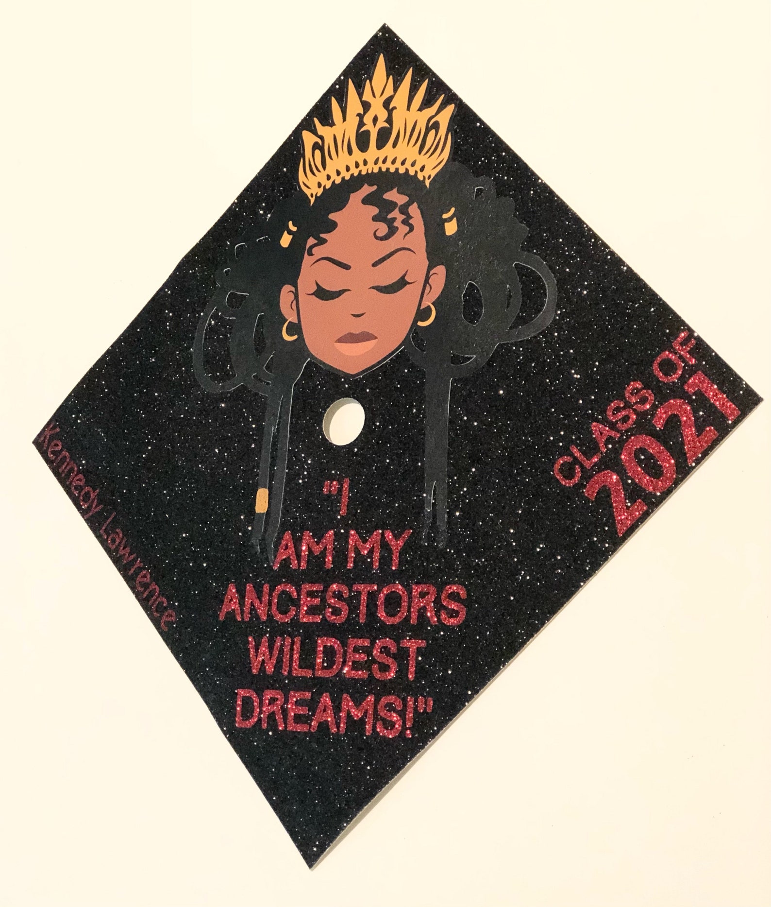Custom Grad Cap Topper, Black Girl Graduate, Grad Cap, Custom ...