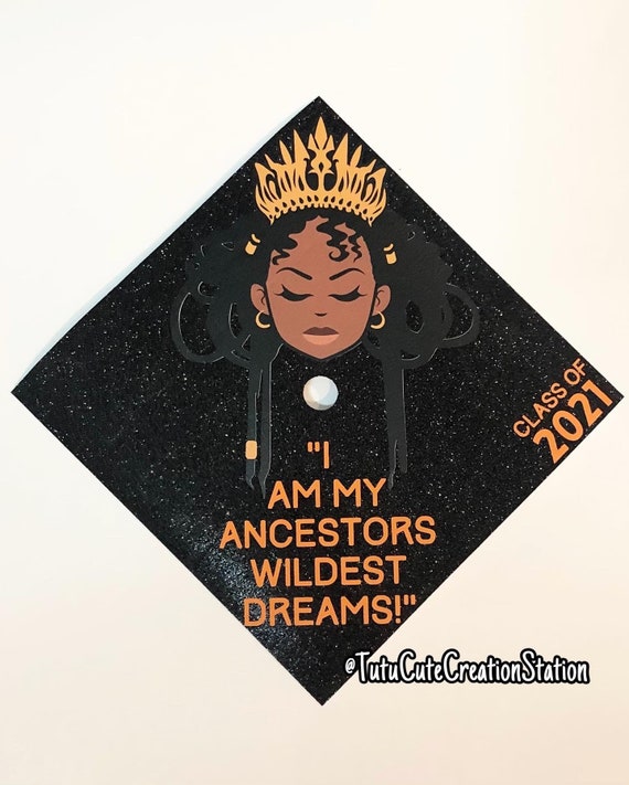 Custom grad cap topper black girl graduate grad cap custom | Etsy