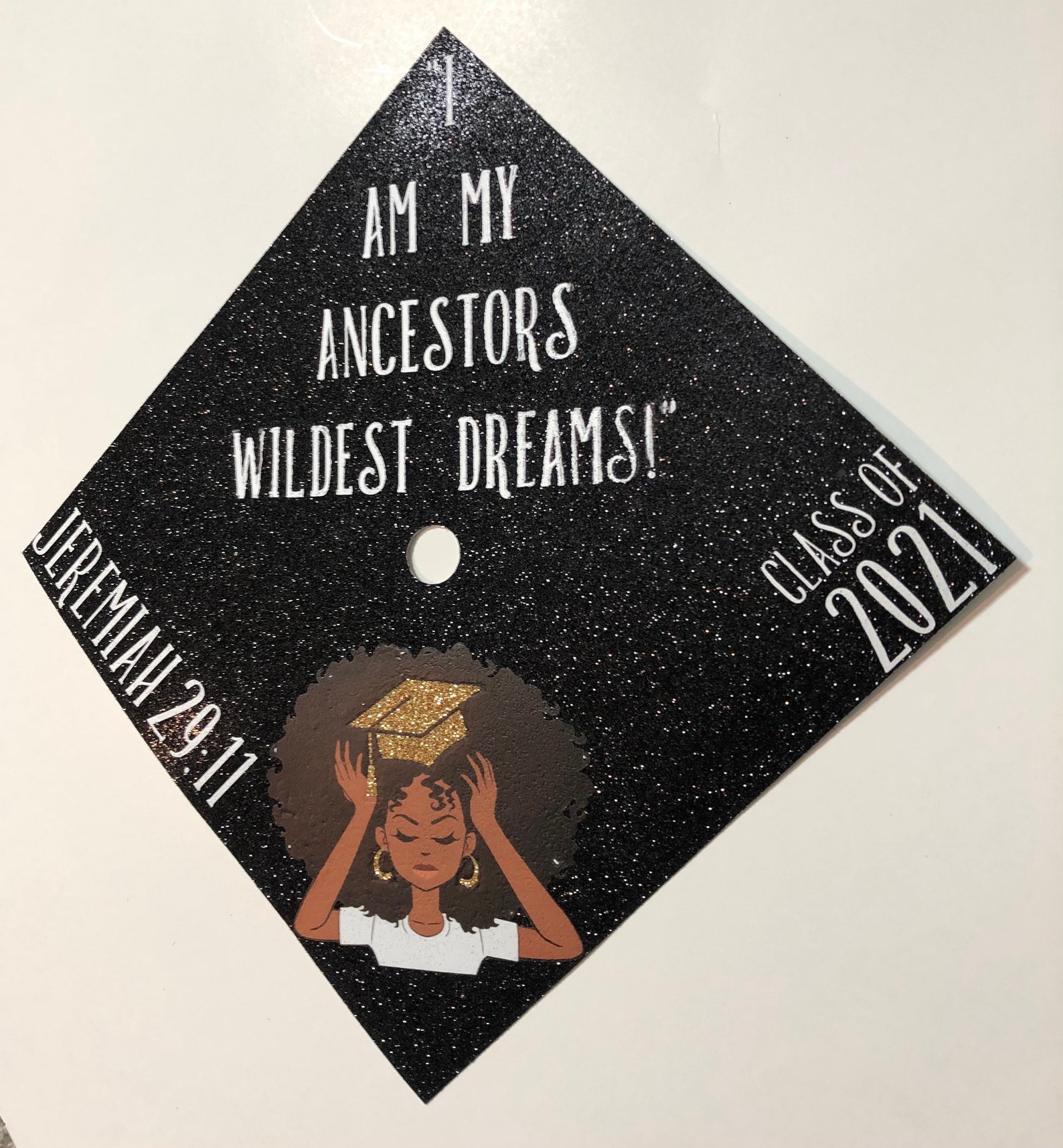 Custom grad cap topper black girl graduate grad cap custom | Etsy