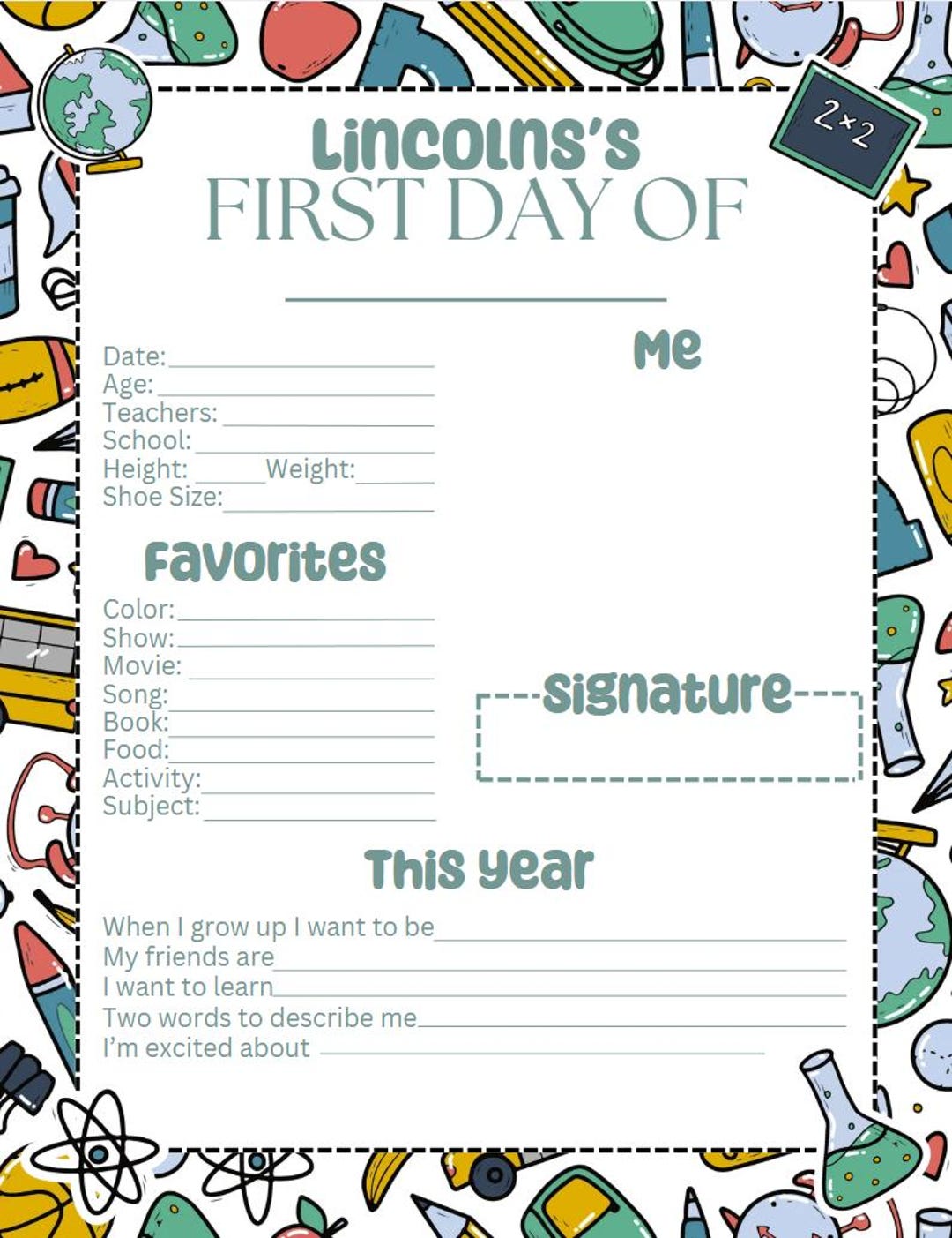 Back to School Interview for Kids – Boy & Girl Versions Included ...