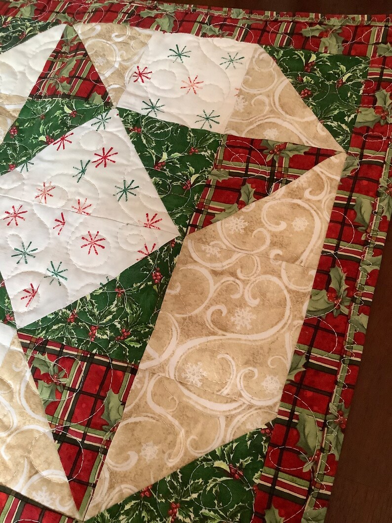 Table Runner, Christmas Table Runner, Shining Star Table Runner, Holiday Table Runner, Star ...