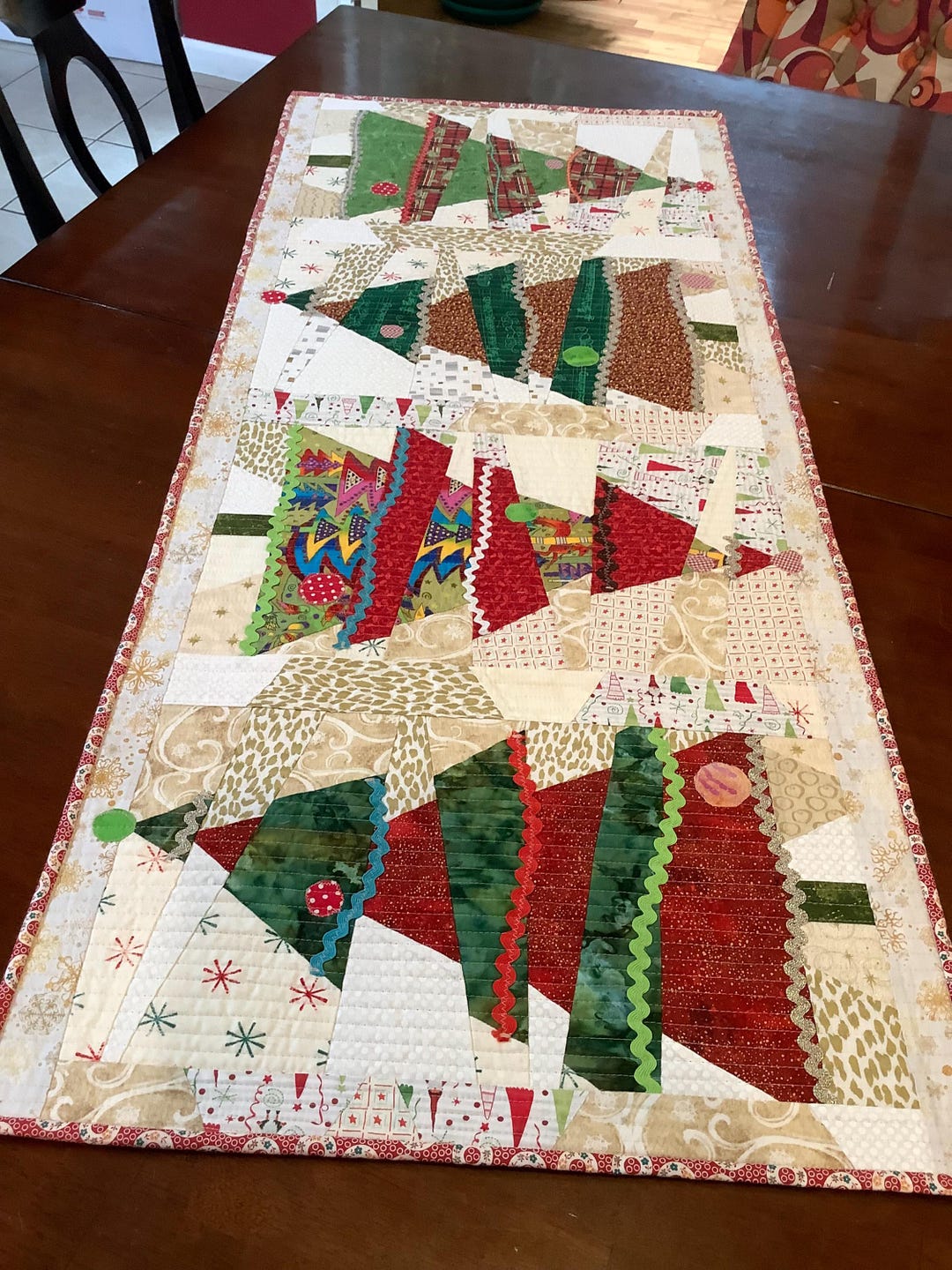 Table Runner, Crazy Christmas Tree Runner, Christmas Tree Runner, Tree ...